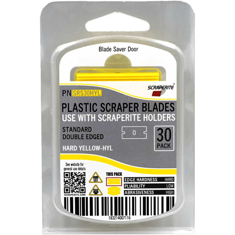 ScrapeRite Plastic Razor Blades Yellow 30 Pack — McLogan Supply